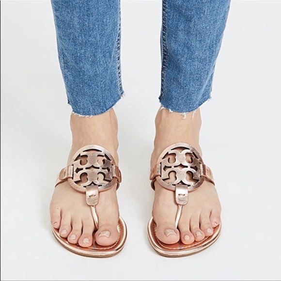 Tory Burch | Shoes | Tory Burch Miller Thong Sandals In Rose Gold ...